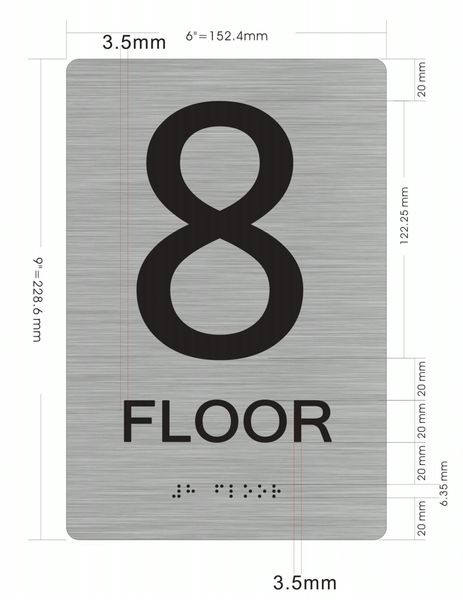 8th FLOOR ADA Sign -Tactile Signs The sensation line