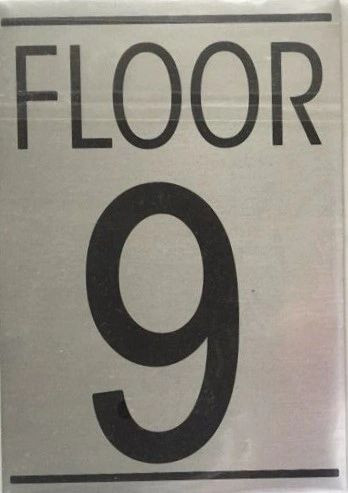 FLOOR NUMBER NINE (9) Sign