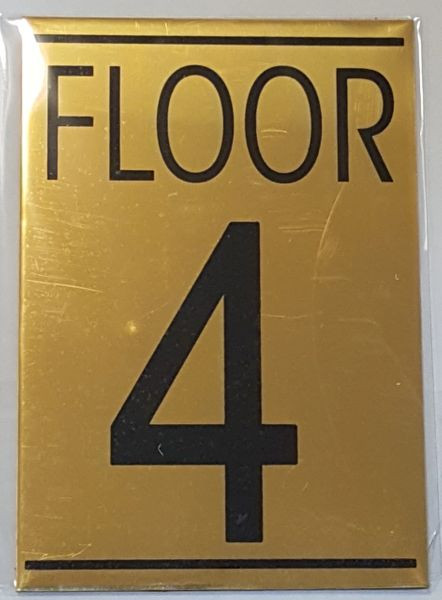 FLOOR NUMBER FOUR (4) Sign