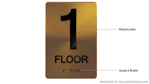 1ST FLOOR SIGN ADA Tactile Signs