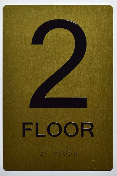 2ND FLOOR SIGN ADA -Tactile Signs