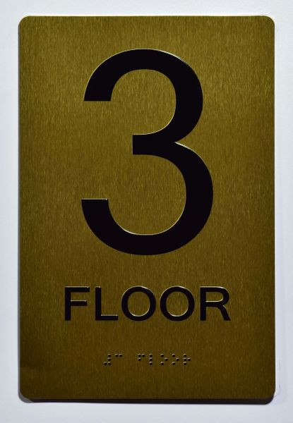 3rd FLOOR SIGN ADA -Tactile Signs