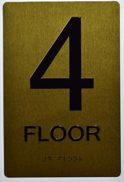 4th FLOOR SIGN ADA -Tactile Signs