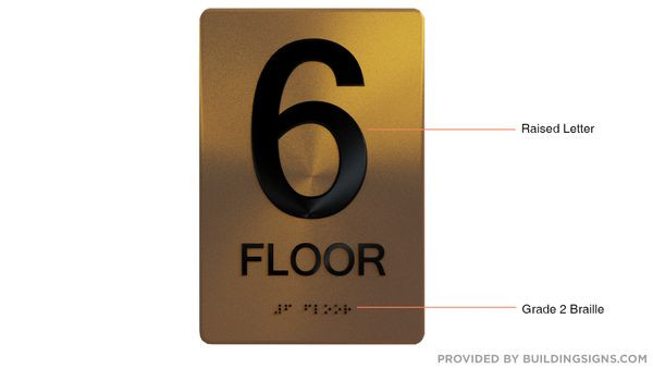 6th FLOOR SIGN ADA -Tactile Signs