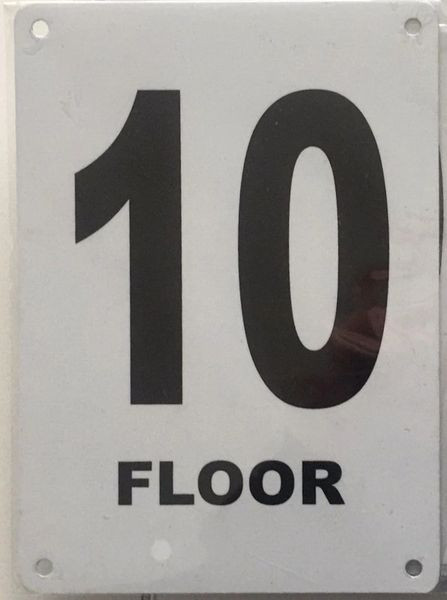 FLOOR NUMBER TEN (10) Sign