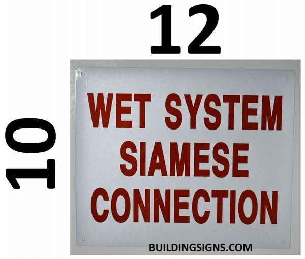 WET SYSTEM SIAMESE CONNECTION Sign