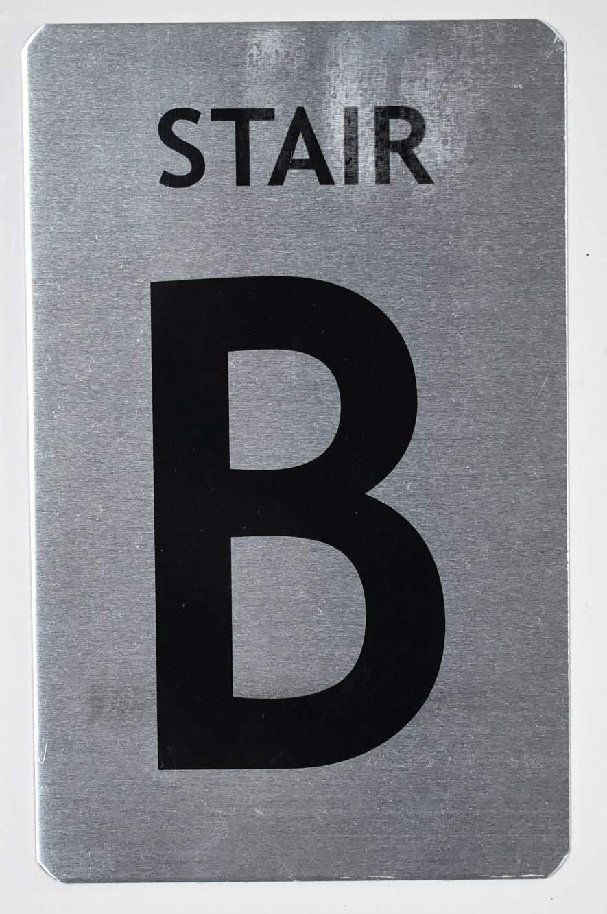 Stair B Sign (Brush Aluminium, (5X8)-The Mont Argent line