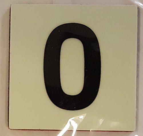 PHOTOLUMINESCENT DOOR IDENTIFICATION NUMBER 0 (ZERO) Sign/ GLOW IN THE ...