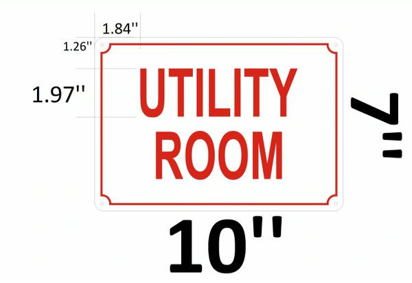UTILITY ROOM SIGN- REFLECTIVE !!! (White)