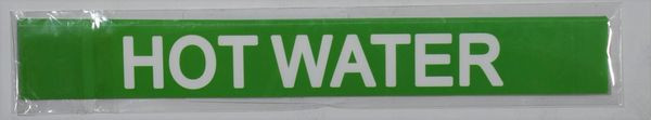 HOT WATER SIGN (STICKER ) GREEN