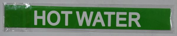 HOT WATER SIGN (STICKER ) GREEN