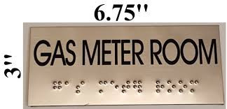 GAS METER ROOM Sign -Tactile Signs BRAILLE-( Heavy Duty-Commercial Use )