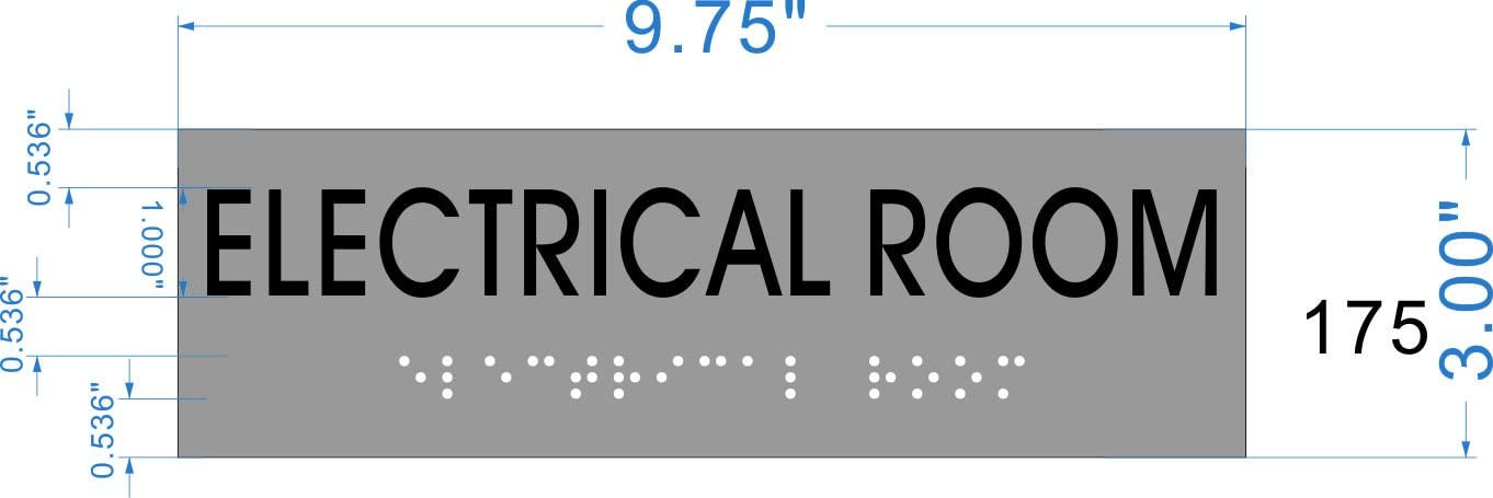 ELECTRICAL ROOM Sign -Tactile Signs Tactile Signs BRAILLE-(Heavy Duty ...