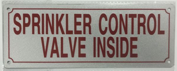 SPRINKLER CONTROL VALVE INSIDE SIGN