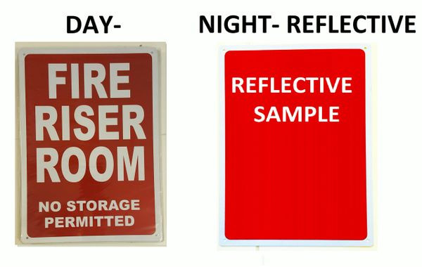 FIRE RISER ROOM NO STORAGE PERMITTED SIGN