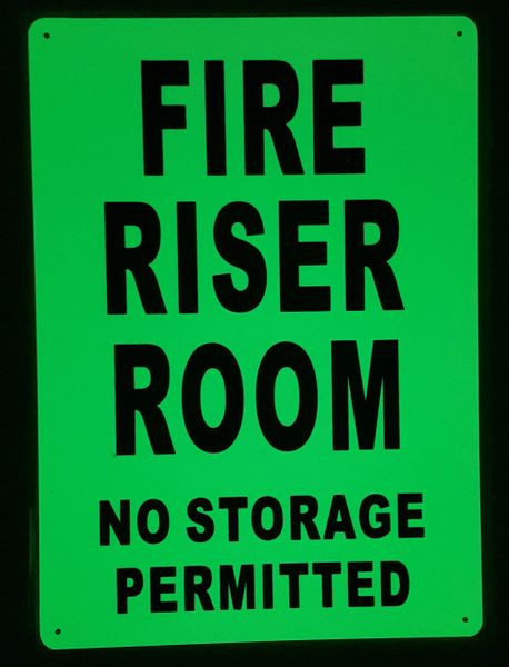 FIRE RISER ROOM NO STORAGE PERMITTED SIGN