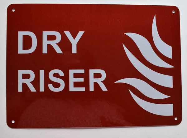 DRY RISER SIGN- RED BACKGROUND (ALUMINUM SIGNS 7X10)