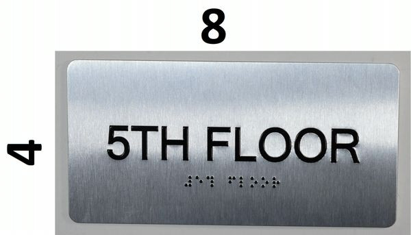 5th Floor Sign -Tactile Signs Tactile Signs Floor Number Tactile Touch ...