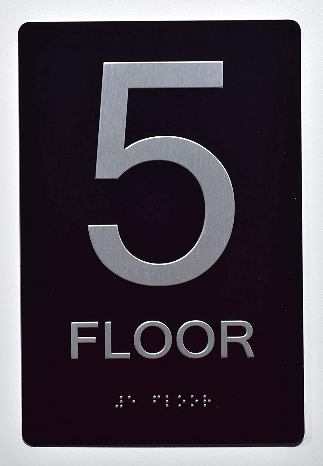 Floor Number Sign -Tactile Signs 5TH Floor Sign The Sensation line