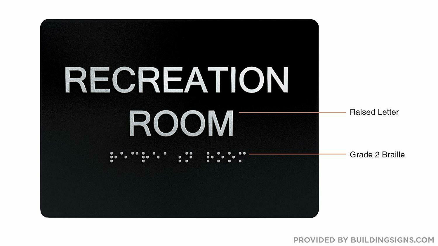 Recreation Room Sign -Tactile Signs The Sensation line