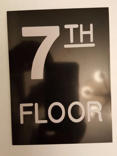 Floor number Seven (7) Sign Engraved (PLASTIC)