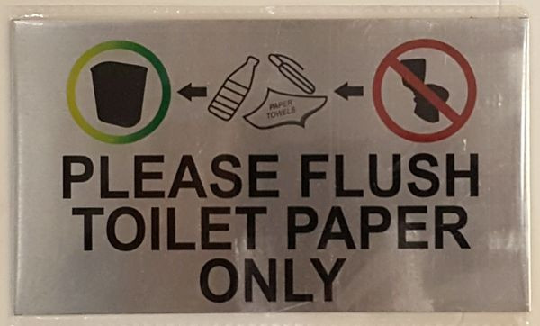 PLEASE FLUSH TOILET PAPER ONLY Sign