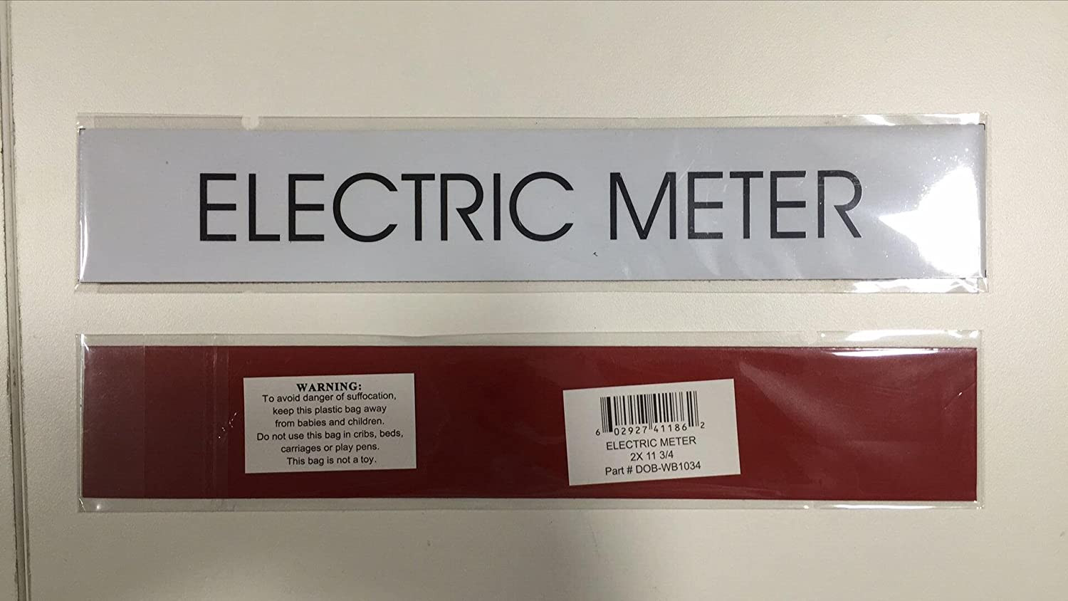 ELECTRIC METER SIGN (WHITE,)