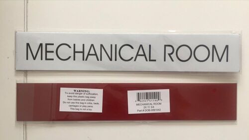 MECHANICAL ROOM SIGN (WHITE)