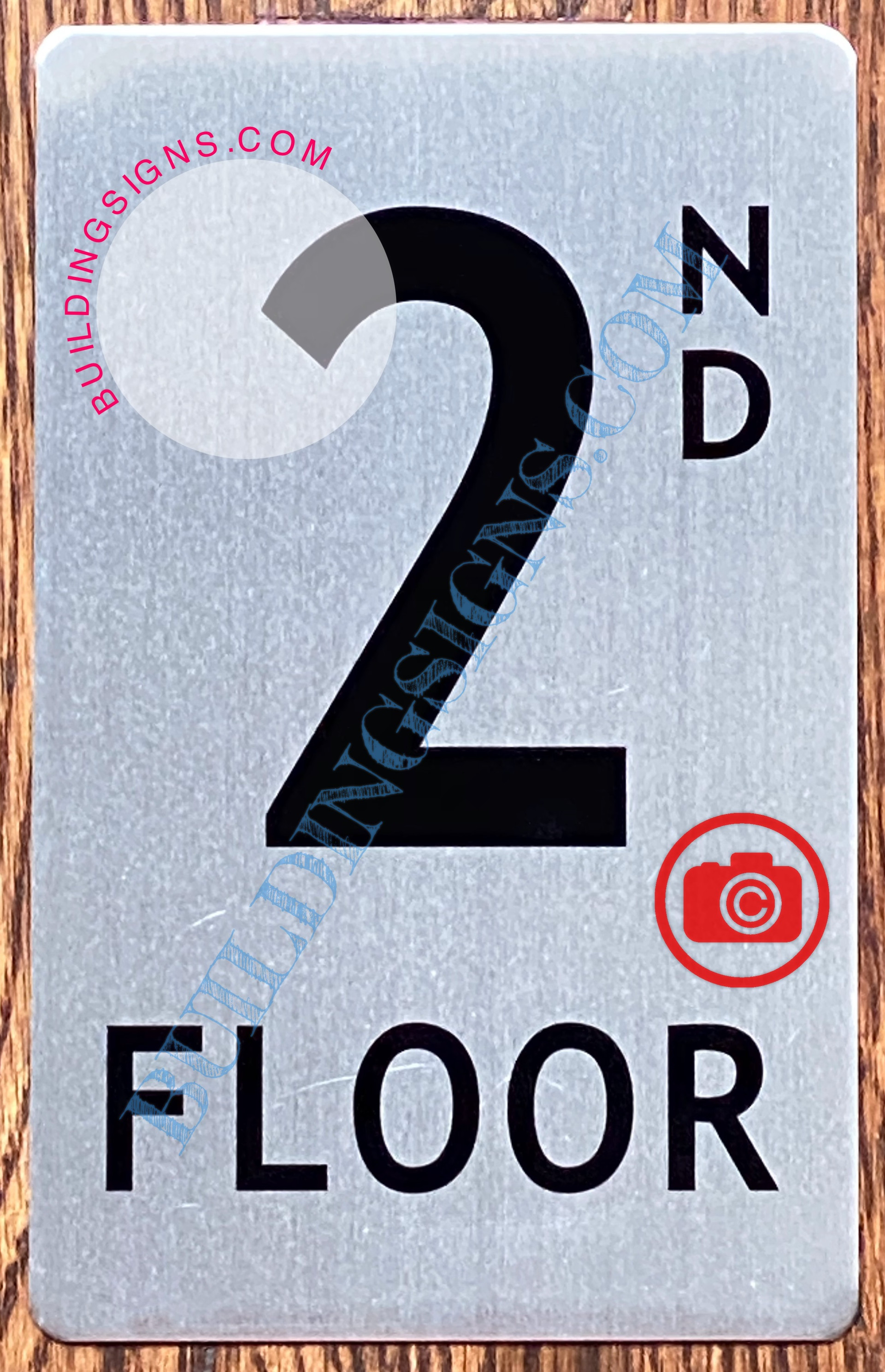 2ND FLOOR SIGN- SILVER (ALUMINUM SIGNS 8x5) - HPD-SIGNS.COM