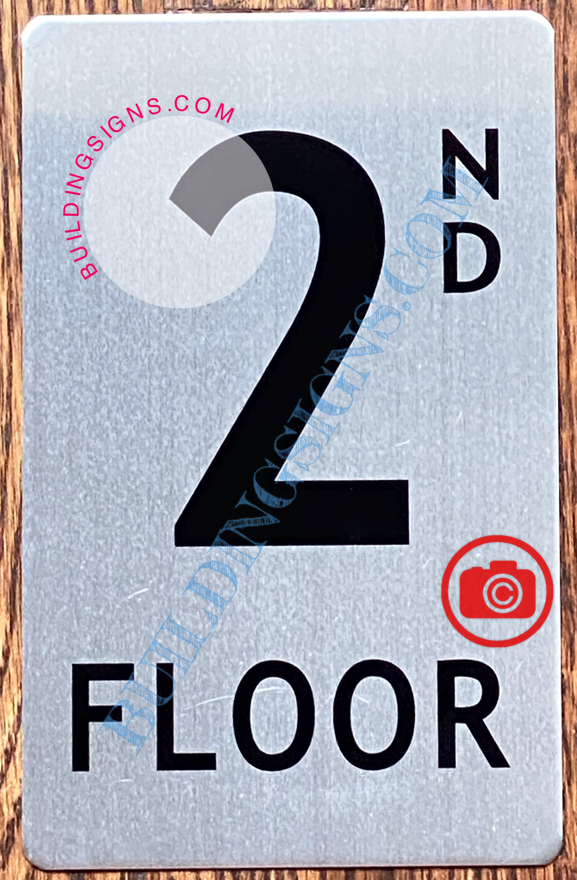 2ND FLOOR SIGN- SILVER (ALUMINUM SIGNS 8x5) - HPD-SIGNS.COM