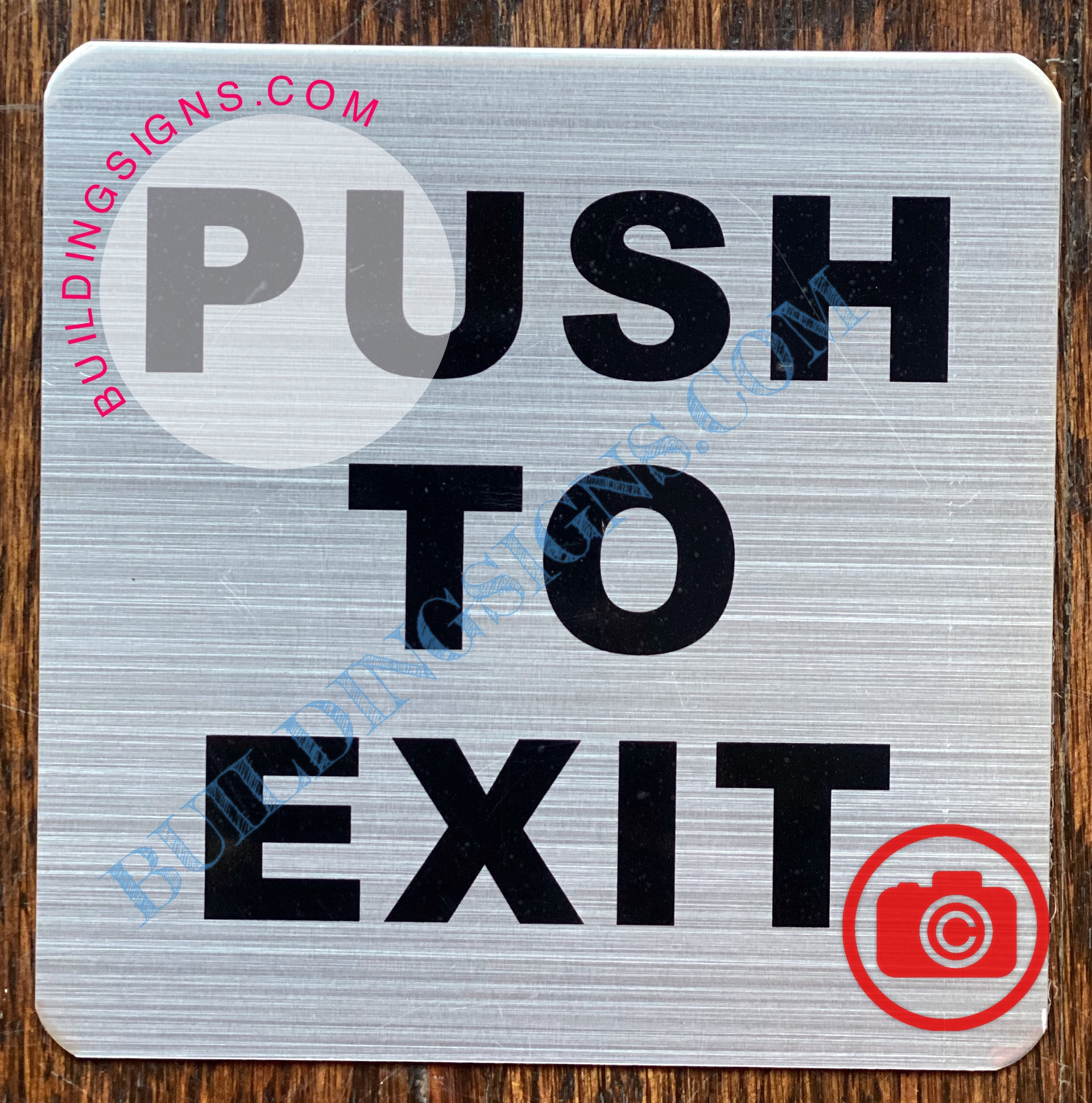 PUSH TO EXIT SIGN (ALUMINUM SIGNS 4X4) - HPD-SIGNS.COM
