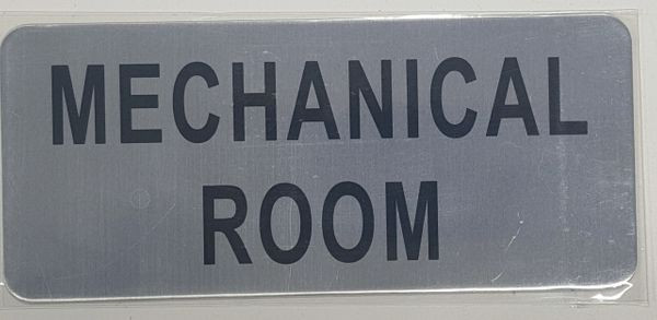 MECHANICAL ROOM SIGN - BRUSHED ALUMINUM - The Mont Argent Line