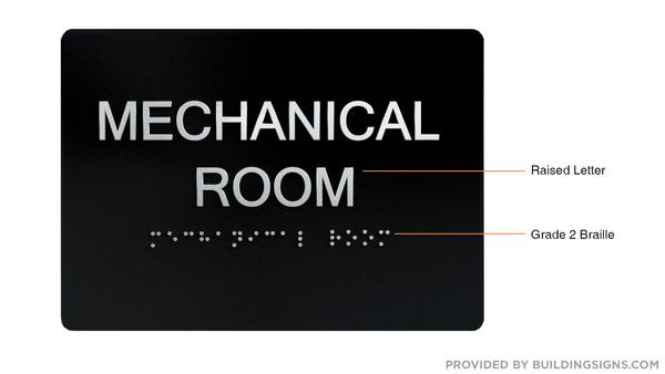 Mechanical Room Sign -Tactile Signs Tactile Signs