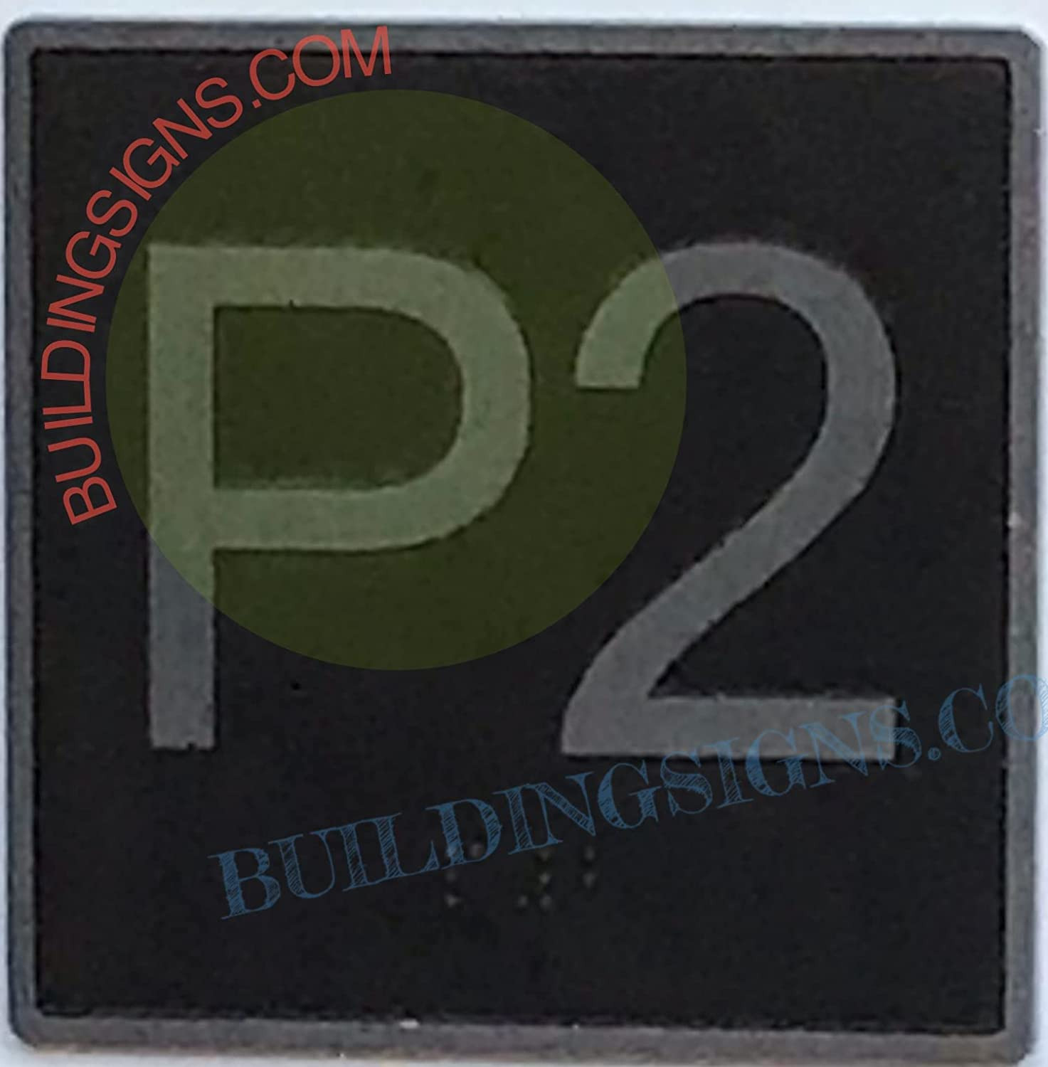 ELEVATOR FLOOR NUMBER P2 SIGN- ELEVATOR JAMB PLATE FLOOR parking 2 SIGN ...
