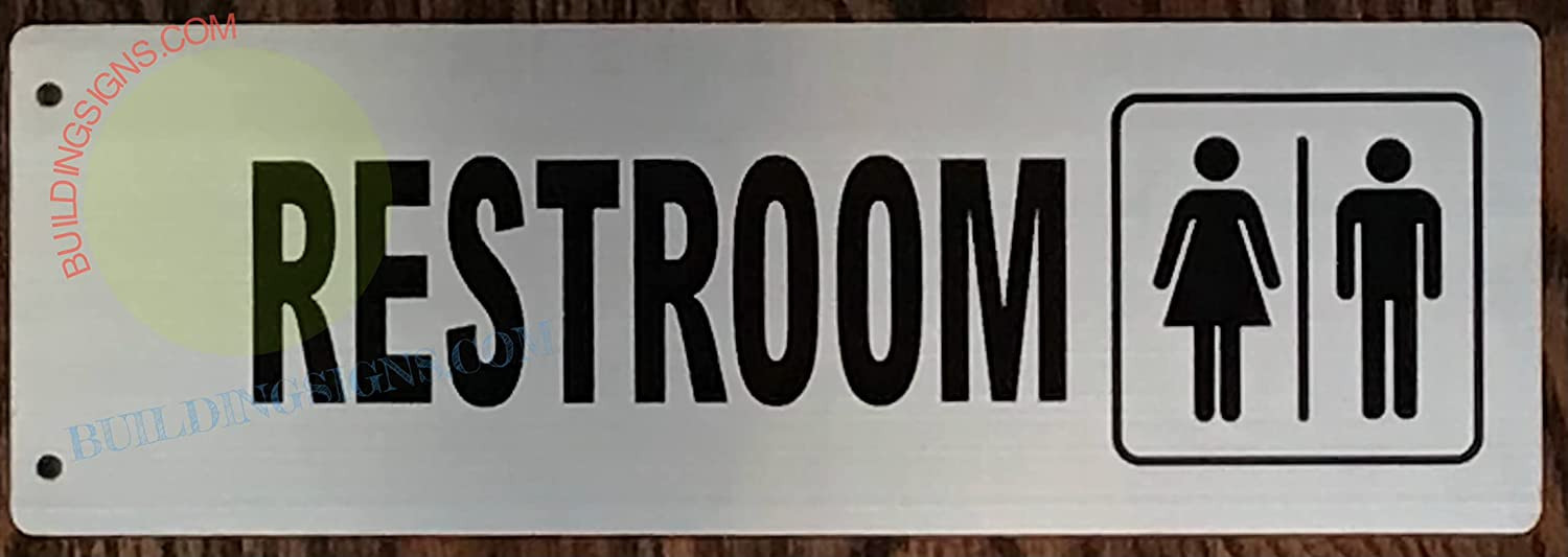 Restroom Sign -Two-Sided/Double Sided Projecting, Corridor and Hallway ...