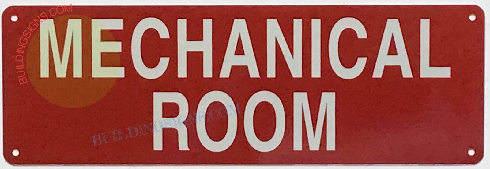 MECHANICAL ROOM SIGN(4x12,RED,ALUMINUM)