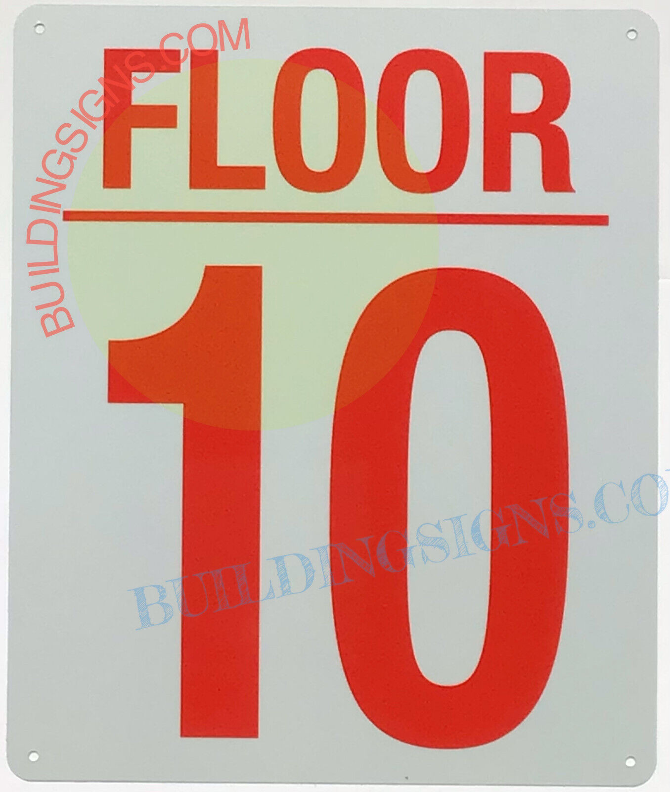 10 FLOOR SIGN (10x12,White,Aluminum) - HPD-SIGNS.COM