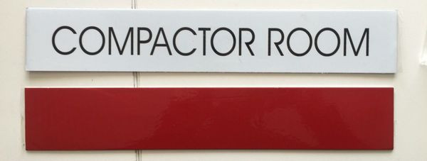 COMPACTOR ROOM SIGN - PURE WHITE