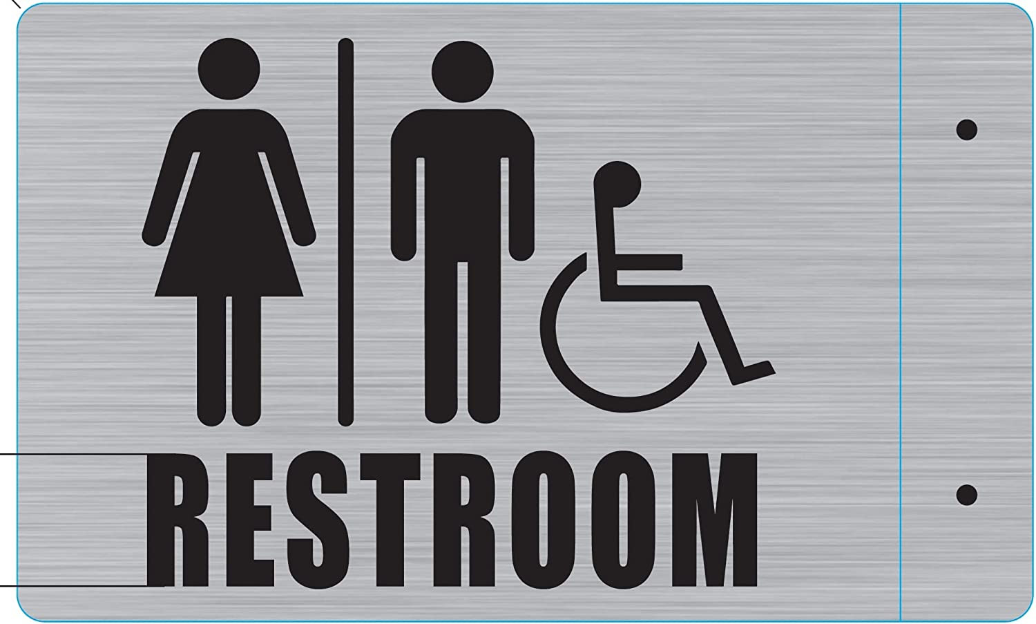 RESTROOM ACCESSIBLE PROJECTION SIGN-ACCESSIBLE RESTROOM 3D SIGN (SILVER ...