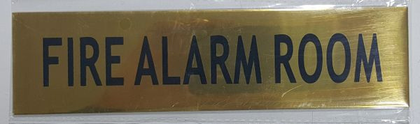 FIRE ALARM ROOM Sign - GOLD ALUMINUM