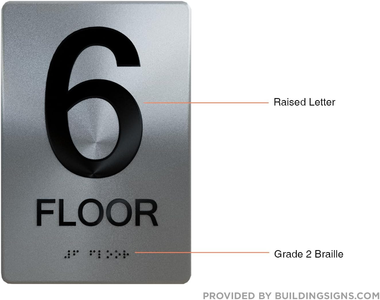 FLOOR NUMBER SIGN Tactile Graphics Grade 2 Braille Text with raised ...
