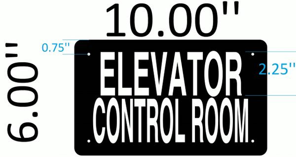 ELEVATOR CONTROL ROOM SIGN (BLACK, ALUMINUM SIGNS)