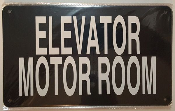 ELEVATOR MOTOR ROOM SIGN BLACK