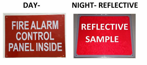 FIRE ALARM CONTROL PANEL INSIDE Sign