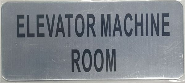 ELEVATOR MACHINE ROOM SIGN BRUSHED ALUMINUM - The Mont Argent Line