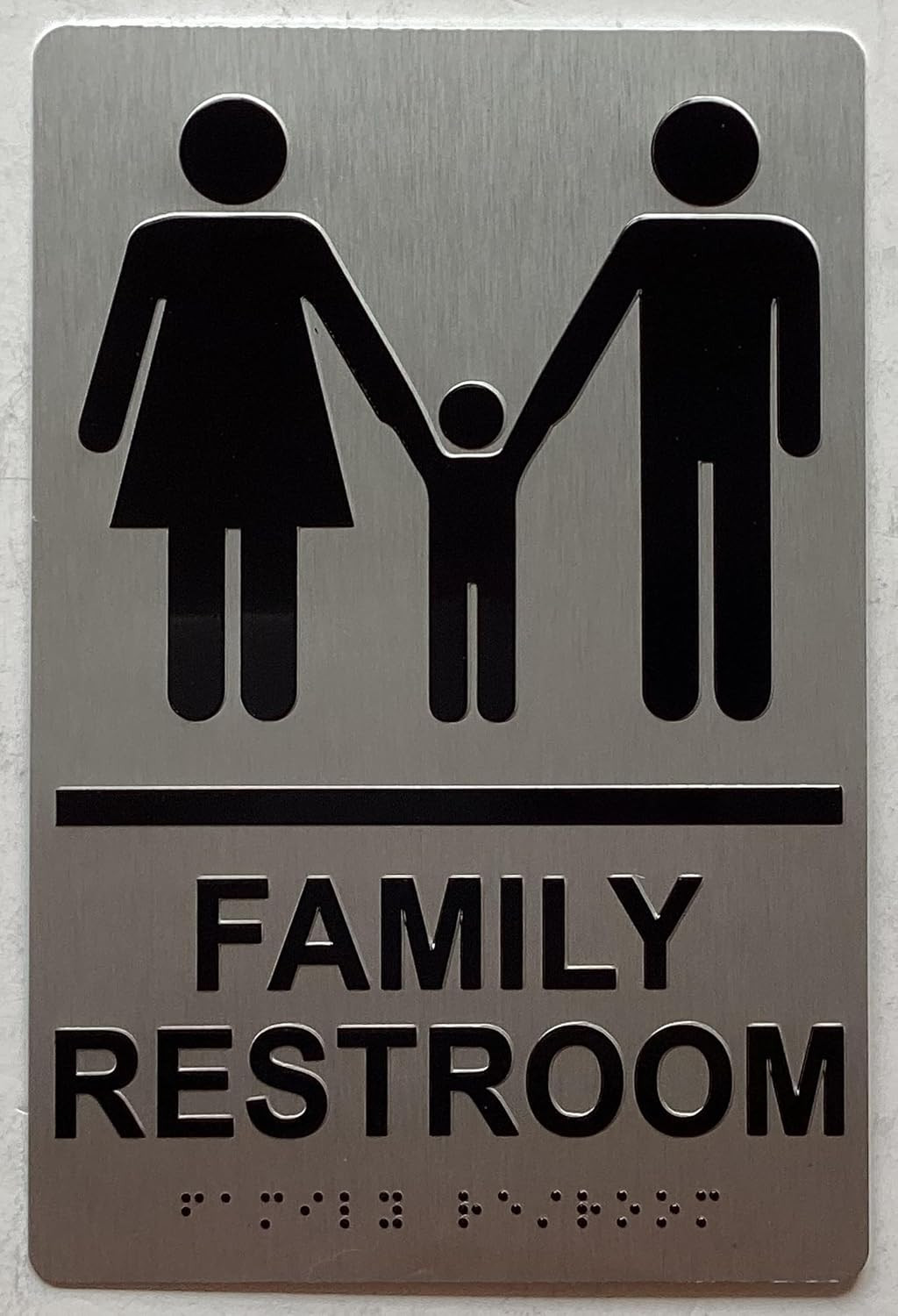 FAMILY RESTROOM SIGN Raised letters, Raised Image & Grade 2 Braille ...