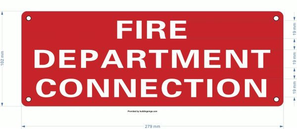FIRE DEPARTMENT CONNECTION SIGN.