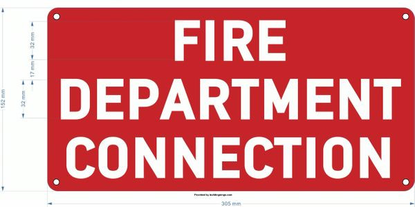 FIRE DEPARTMENT CONNECTION Sign