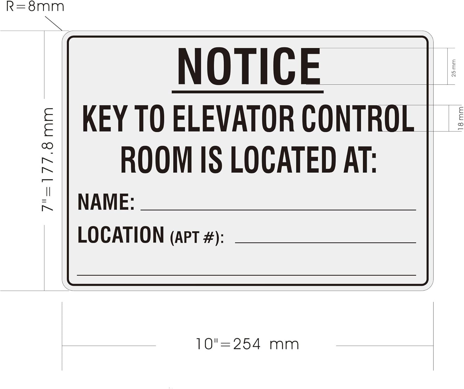elevator room signs