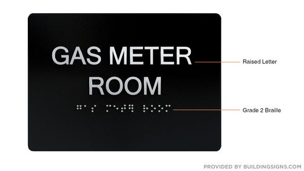GAS METER ROOM SIGN ADA BLACK 5X7- THE SENSATION LINE
